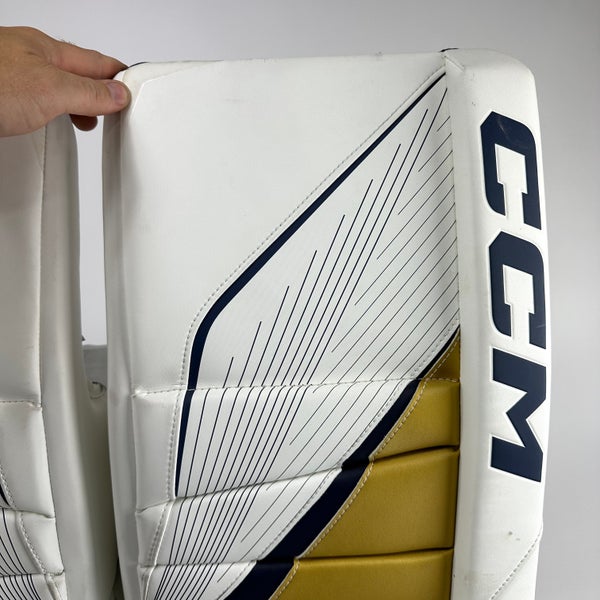Brand New CCM Eflex 6 White, Gold, and Navy Full Goalie Set - 35" +1 ...