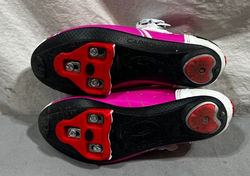 SiDI Level Pink Carbon Sole Road Bike Cycling Shoes +Cleats EU 41 US 7. ...