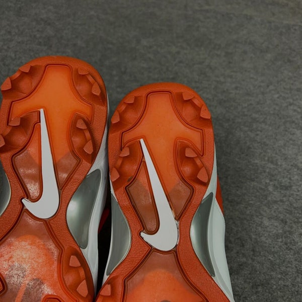 Nike Mens Football Cleat 17 White Orange Shoe Lacrosse Flywire Lineman ...