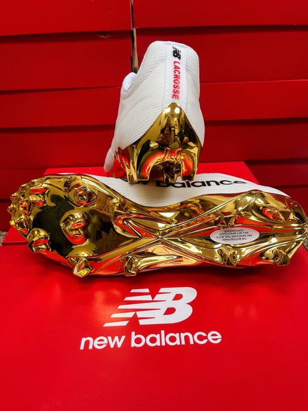 White/Gold Burn X4 New Balance All American Cleats | SidelineSwap | Buy ...
