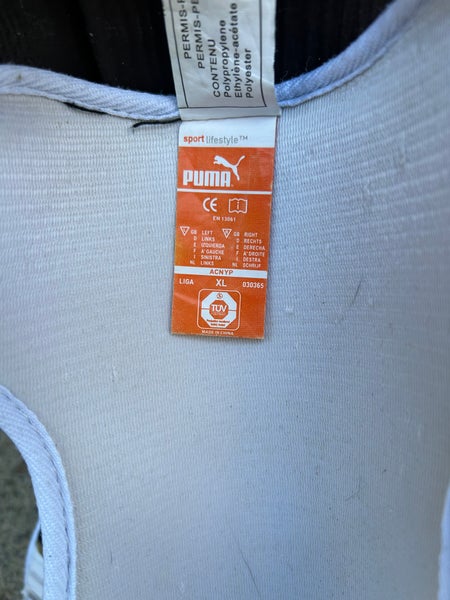 Puma LIGA Soccer Shin Guards XL Size | White, Black, Gold Trim ...