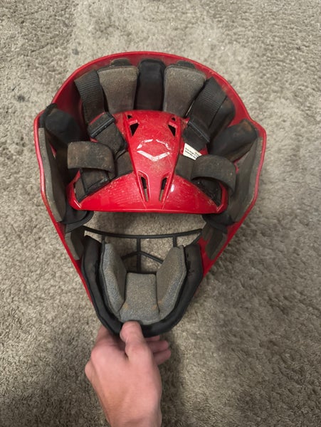 Red EvoShield Catcher's Mask | SidelineSwap | Buy and Sell on SidelineSwap