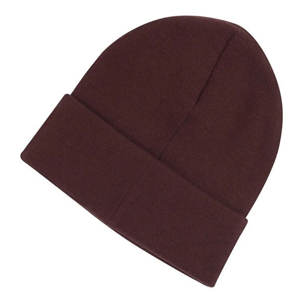 New Balance LAH13034 Burgundy Flying NB Logo Cuffed Knit Beanie Hat Cap ...