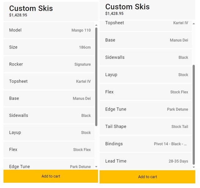 Like new ON3P 186 cm Mango custom Skis with pivots | SidelineSwap | Buy ...