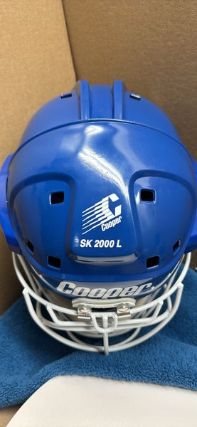 VINTAGE COOPER SK2000 LARGE BLUE HOCKEY HELMET GOALIE MASK ...