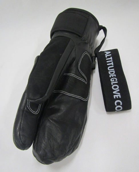 ALTITUDE TECH SHORTY LEATHER WINTER SKI SNOWBOARD TRIGGER FINGER MITTEN ...