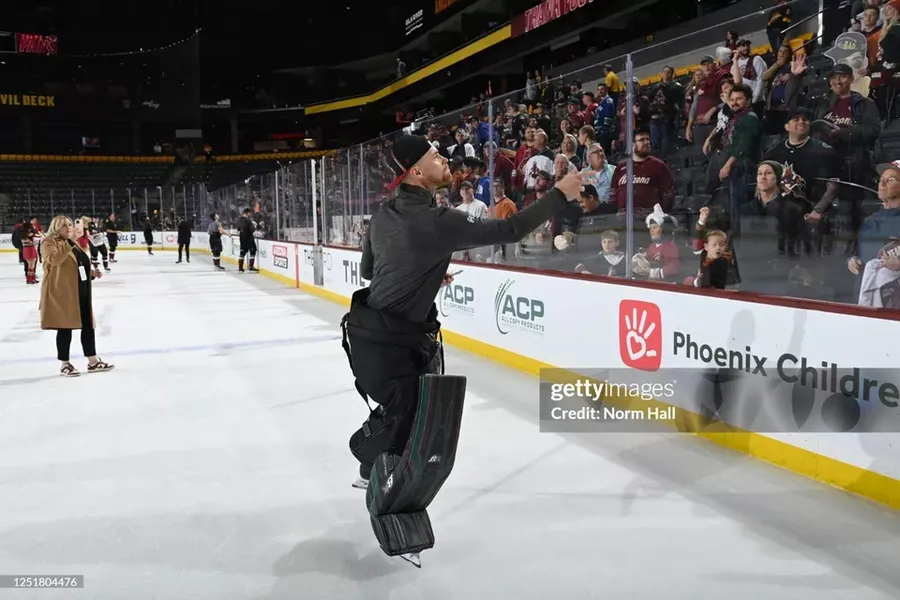 ARIZONA COYOTES Karel Vejmelka game-worn Brian's chest and arm ...