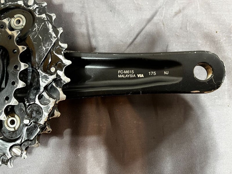 Shimano Deore FC-M615 175mm 38/24 Black Aluminum Mountain Bike Double ...
