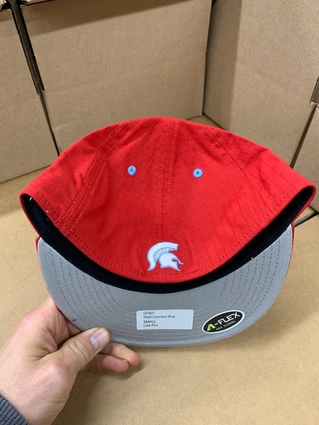 WO Spartans Low Profile Fitted Flex Small Red Hat Cap | SidelineSwap ...