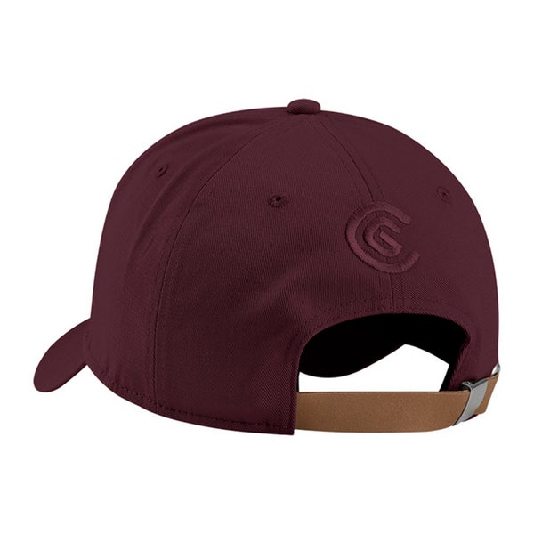 NEW Cleveland Golf Maroon Leather Patch Adjustable Golf Hat/Cap ...
