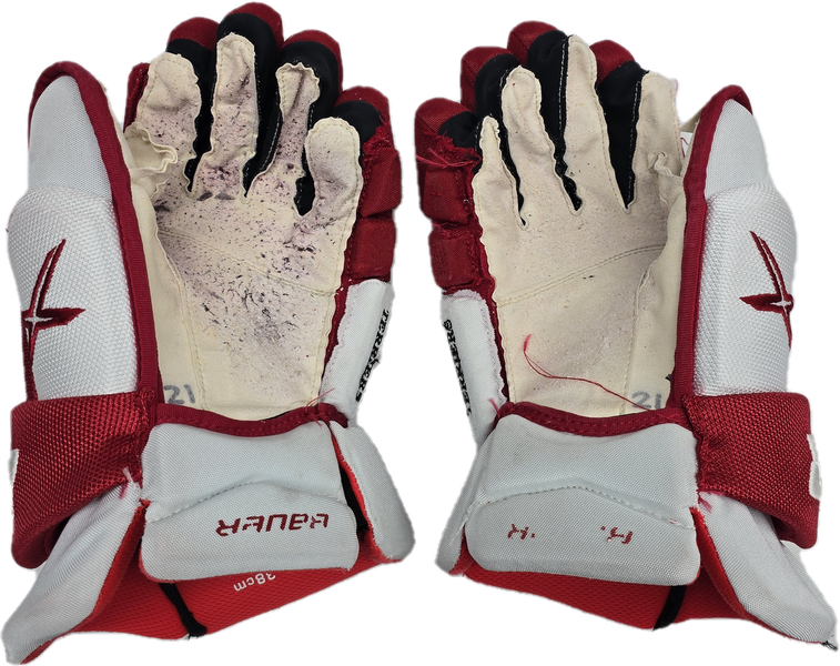 Bauer Vapor 2X Pro Stock Custom Hockey Gloves 15" BU Terriers #21 Used ...