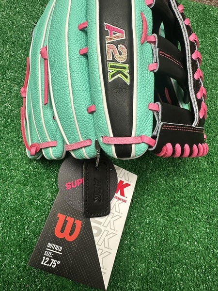 Wilson A2K 12.75" 1810 SuperSkin Left Handed Outfield Baseball Glove ...