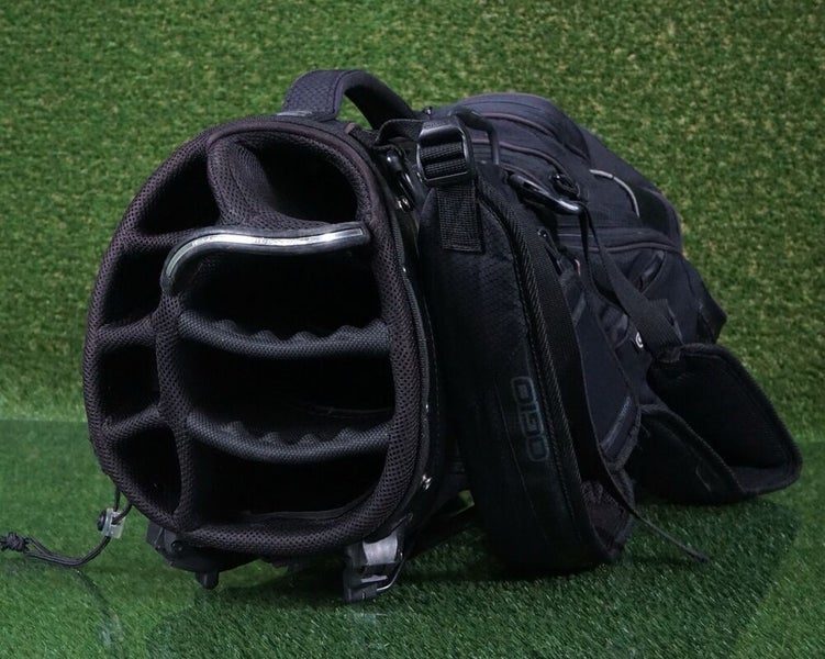 OGIO OZONE STAND BAG 8 WAY DIVIDERS GOLF BAG, JET BLACK ON BLACK ~ NICE ...