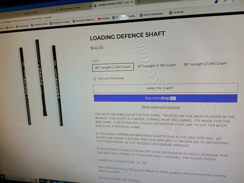 Official Lacrosse Shaft of the NLL (NEW) Loading Lacrosse Heavy ...