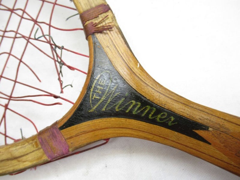 VINTAGE BANCROFT "THE WINNER" WOODEN TENNIS RACQUET ANTIQUE / DISPLAY ...