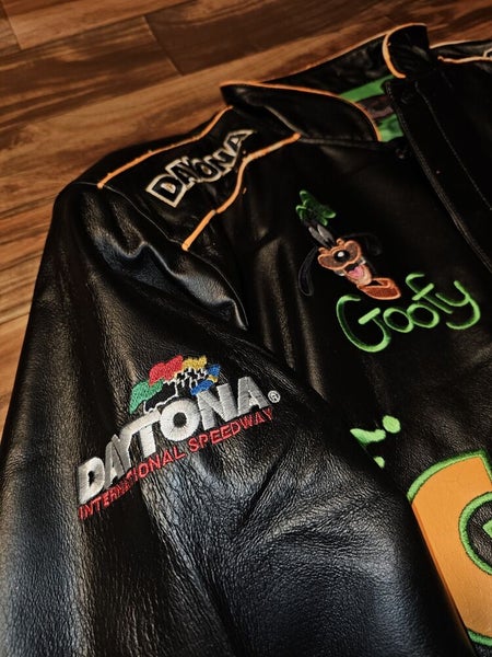 NEW Vintage Rare Daytona 500 Nascar Goofy JH Design Leather Jacket Coat ...