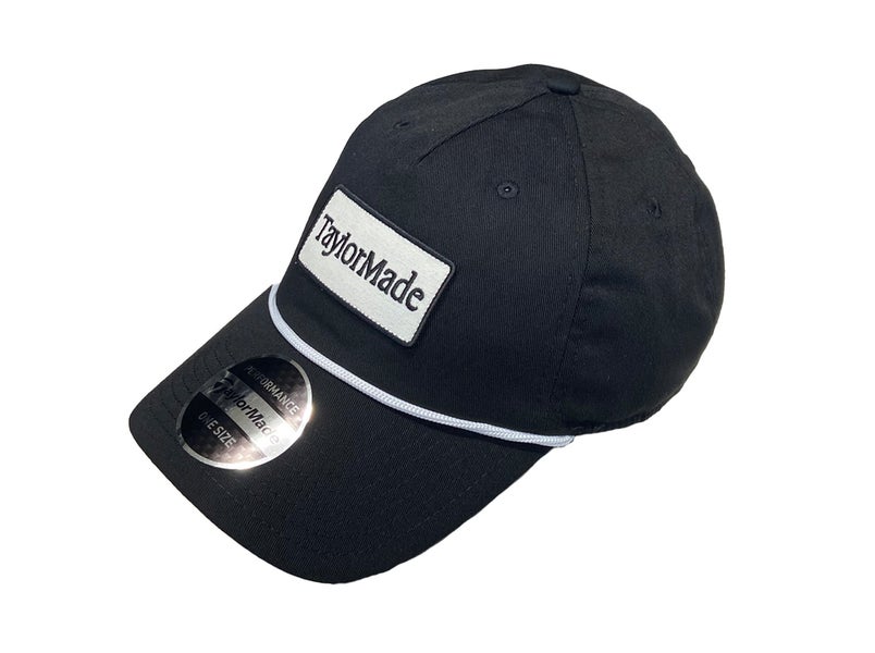 NEW TaylorMade Vintage 5 Panel Rope Black Adjustable Snapback Golf Hat ...