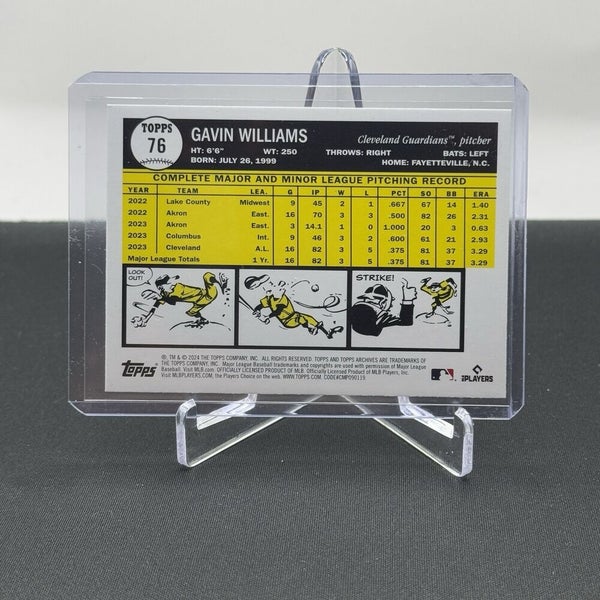 Gavin Williams Cleveland Guardians 2024 Topps Archives Baseball Yellow ...