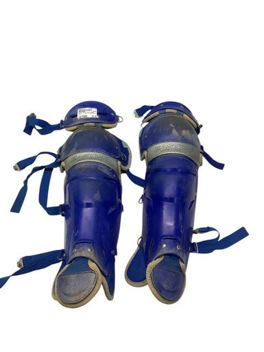 Used Easton BLUE SHIN GUARDS Catchers Leg Guards Royal Blue Intermed ...