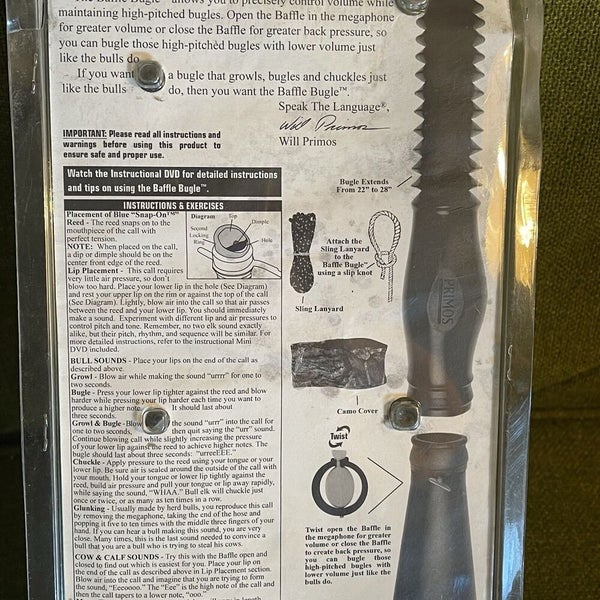 Primos Baffle Bugle Elk Cow Call Model 938 Hunting Call | SidelineSwap ...
