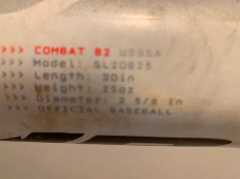 2020 Composite (-5) 25 oz 30" Combat B2 Bat White | SidelineSwap | Buy ...