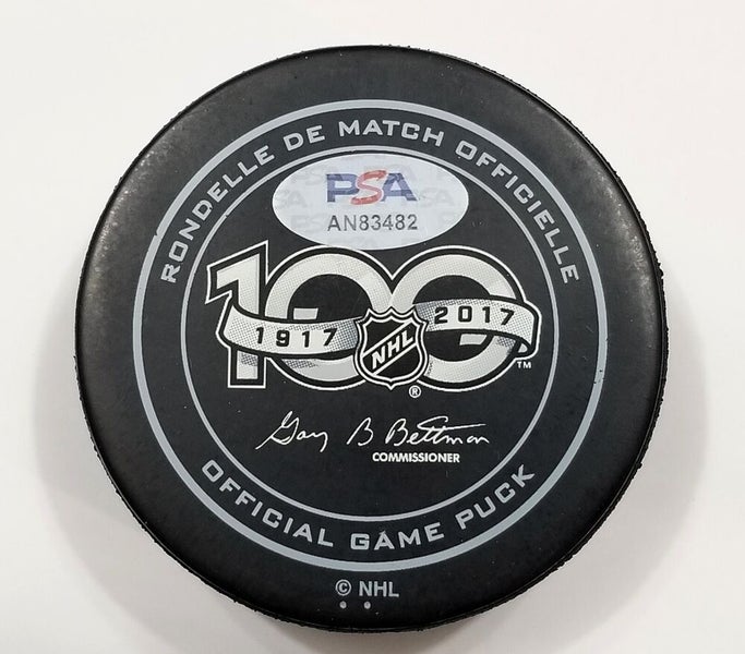 MIKE MODANO Autographed NHL 100th Anniversary Hockey Game Puck PSA ...