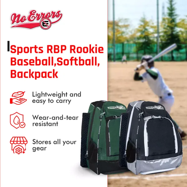 NO ERRORS (NWT) RBP Baseball Softball Coaching Backpack Bat Bag RED ...