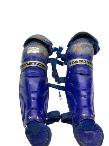 Used Easton BLUE SHIN GUARDS Catchers Leg Guards Royal Blue Intermed ...