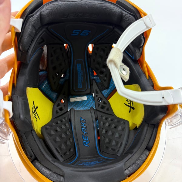 Used Yellow Bauer Re-akt Helmet With Pro Clip Visor | Medium | U157 ...