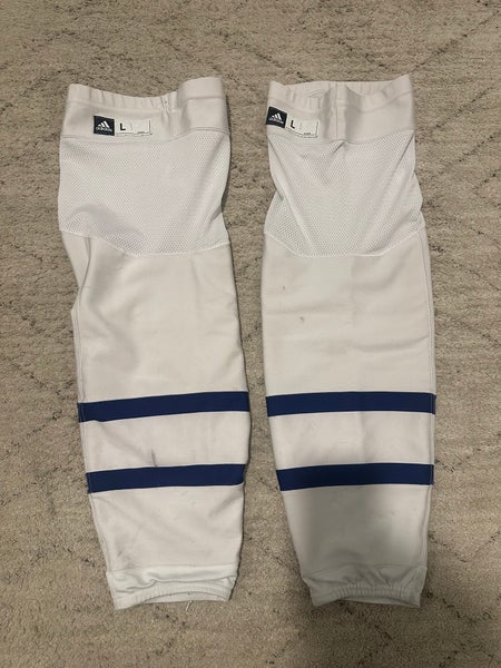 White Large Toronto Maple Leafs Senior Adidas Socks Pro Stock ...
