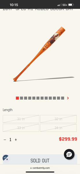 2025 (Orange) Combat Rodeo BBCOR Certified Bat (-3) Alloy 29 oz 32 ...