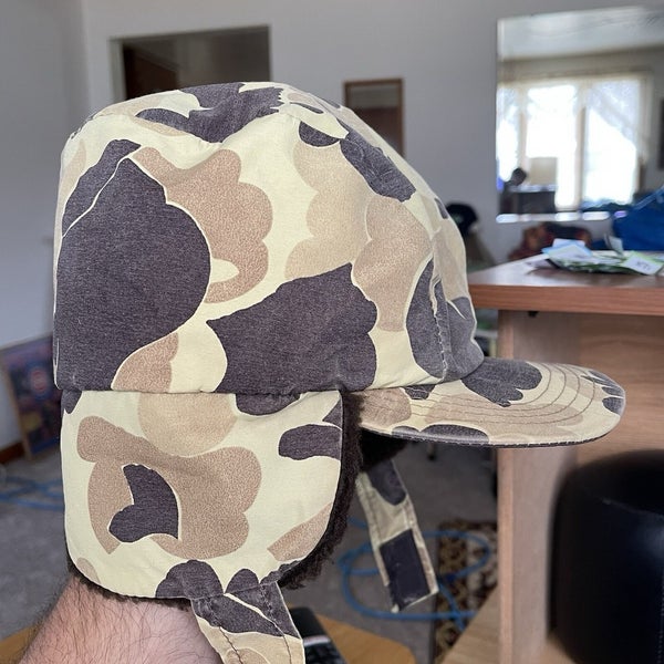Vintage Goretex Duck Camo Hunting Trapper Hat Cap With Ear Flaps Size ...