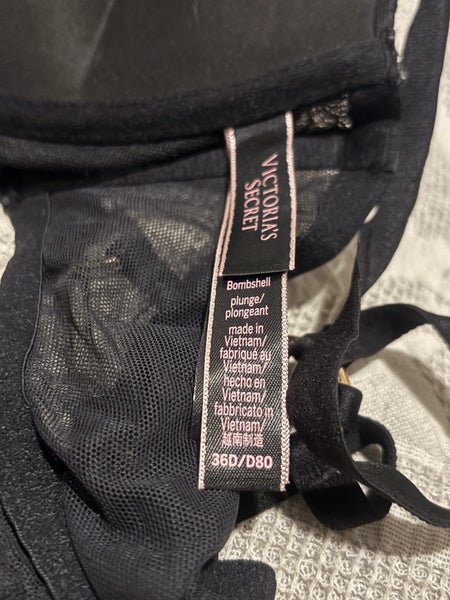 Victoria’s Secret Women’s 36D Bombshell Plunge Push Up Bra Black Great ...