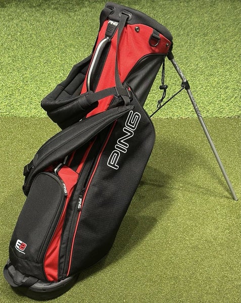 PING E2 Lightweight Stand Carry Golf Bag Red/Black 4-Way Divider w ...