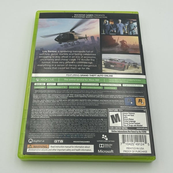 Grand Theft Auto V 5 (Xbox 360) Complete With Manual & Map CIB ...