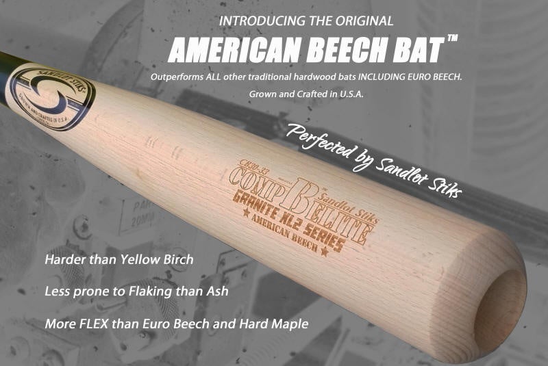 Sandlot Stiks CB141 Premium American Beech Wood Bat Balanced 33 inch ...