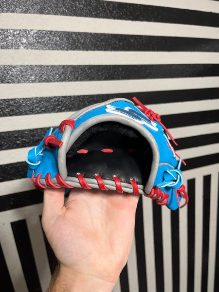 Custom SSK 11.5 sky blue red and grey Japanese baseball glove ...