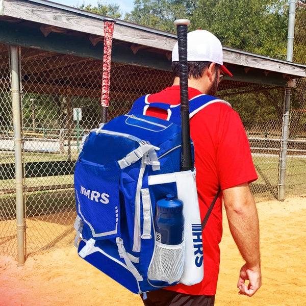 Baseball or Softball Royal Blue Bat Bag Backpack - holds up to 4 bats ...