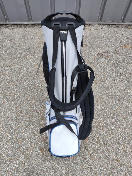 Ping Mascot E2 Dual Strap Golf Stand Bag w Raincover White/Blue ...
