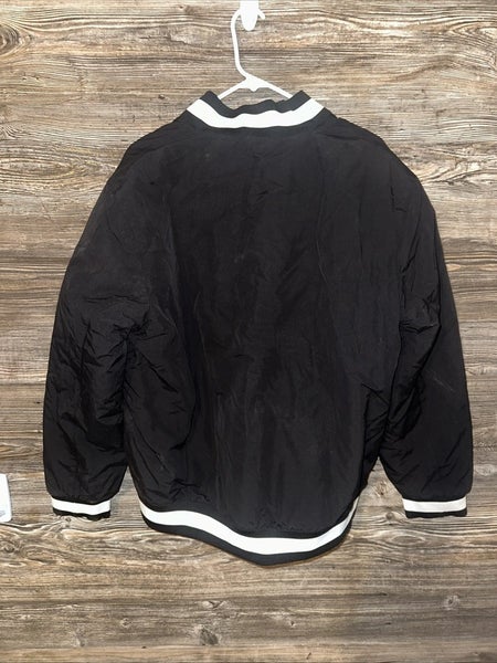 Adidas Black Button Up Puffer Jacket Black And White Large ...