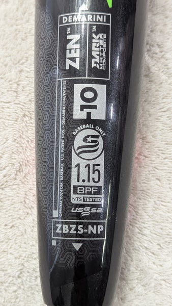 2025 DeMarini Limited Edition Zen USSSA Certified Bat (-10) Composite 18 oz 28" (Used ...
