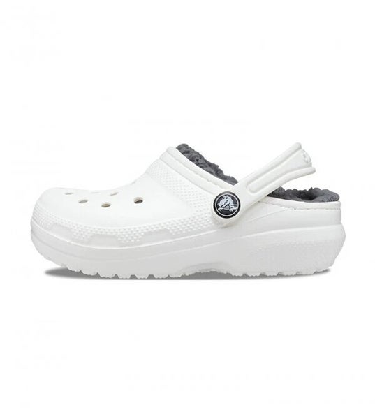 Crocs Classic 207010-10M Clogs Kids 3Y White Faux Fur Lined Casual ...