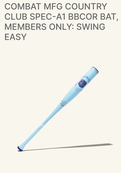 COMBAT MFG SPEC-A1 BBCOR BAT, MEMBERS ONLY: SWING EASY Blue 31” - Drop ...