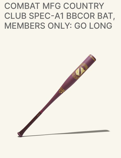 COMBAT MFG SPEC-A1 BBCOR BAT, MEMBERS ONLY: GO LONG (Red 32”) - Drop 3 ...