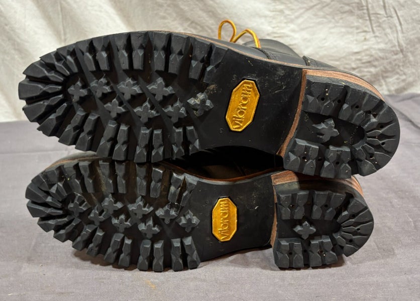 Iron Age Steel Toe Black Leather Logger Boots Vibram Soles US Men's 10 ...