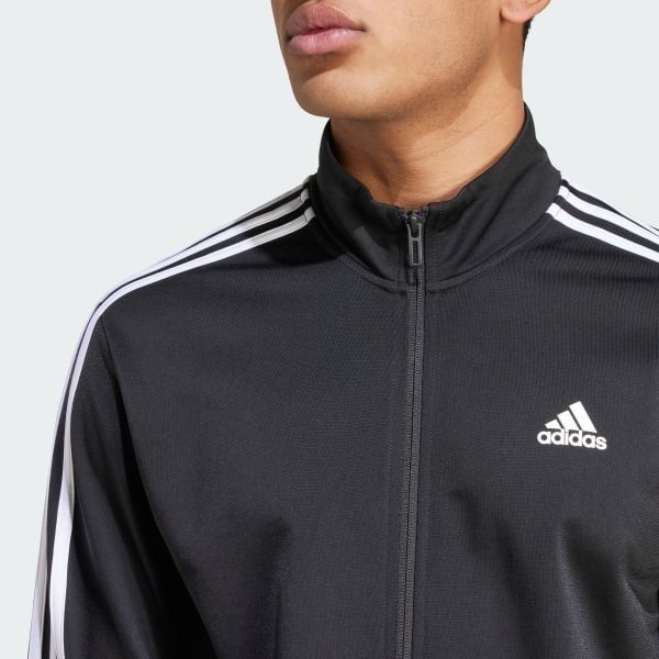 Adidas Essentials Track Jacket Men's Medium Black White 3-Stripes ...