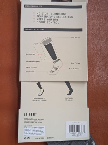 Le Bent Shred Targeted Cushion Snow Sock - NEW - Small Unisex ...