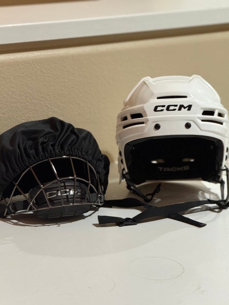 CCM Tacks 720 Helmet (Medium, White) + CCM HVR Hybrid Shield – Lightly ...