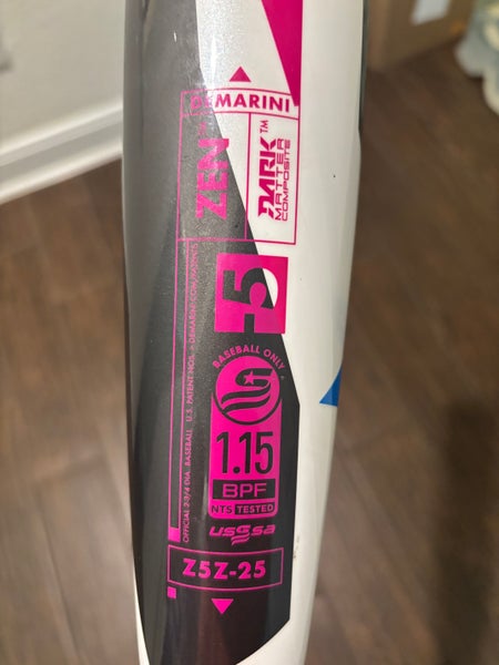 2025 DeMarini CF Zen Composite USSSA Certified Bat (-5) 25 oz 30" (Used ...