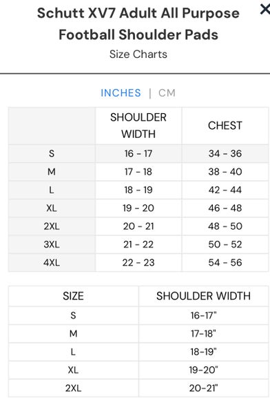 Small Schutt Varsity XV7 Skill Shoulder Pads | SidelineSwap | Buy and ...